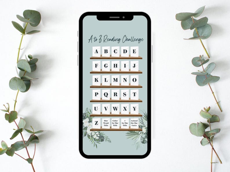 ABC A to Z Reading Challenge Instant Download Editable Bookshelf ...