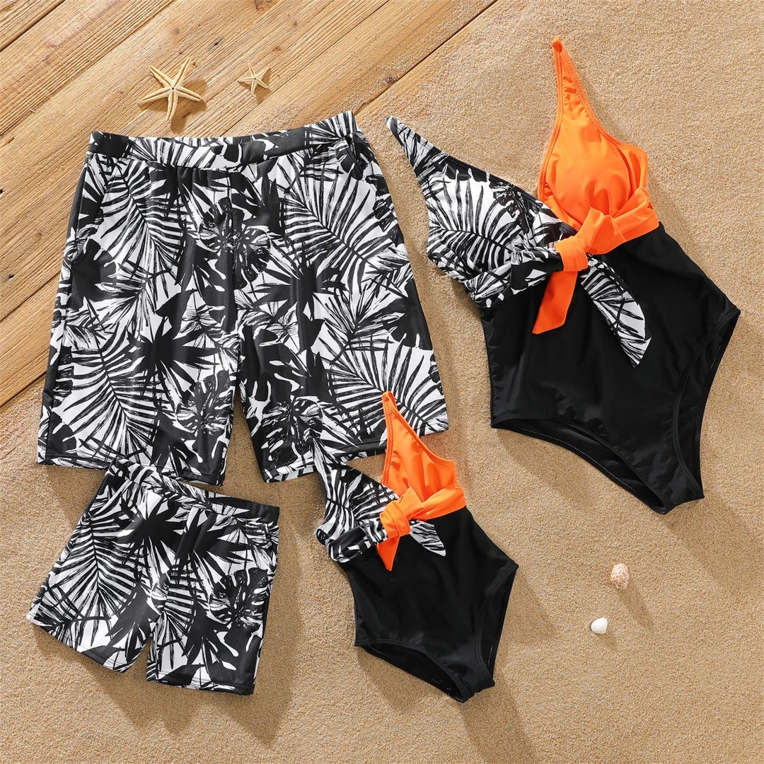 Coordinated Family Fun: Allover Plants Print Swim Trunks Shorts and ...