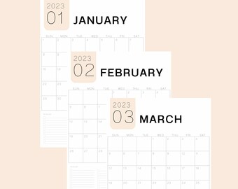 2023 Downloadable Calendar 2023 Planner Printable 2023 Printable ...