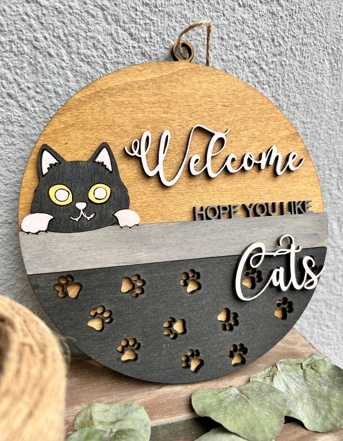 Welcome Hope You Like Cats Sign, Cats Lover SVG, Welcome SVG, Front ...