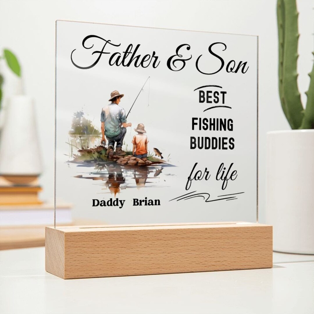 Fathers Day Gift Fishing From Son, Personalized Acrylic Plaque for Dad ...