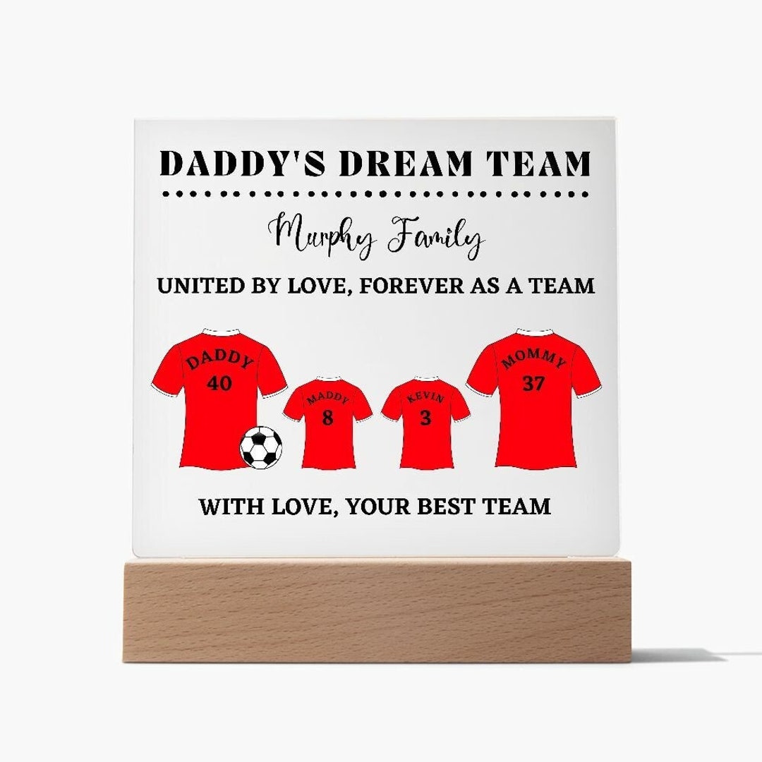 Daddy's Football Dream Team Gift, Personalized Family Football Shirts ...