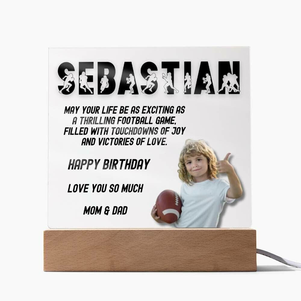 American Football Fan Custom Name & Photo Acrylic Plaque - Etsy