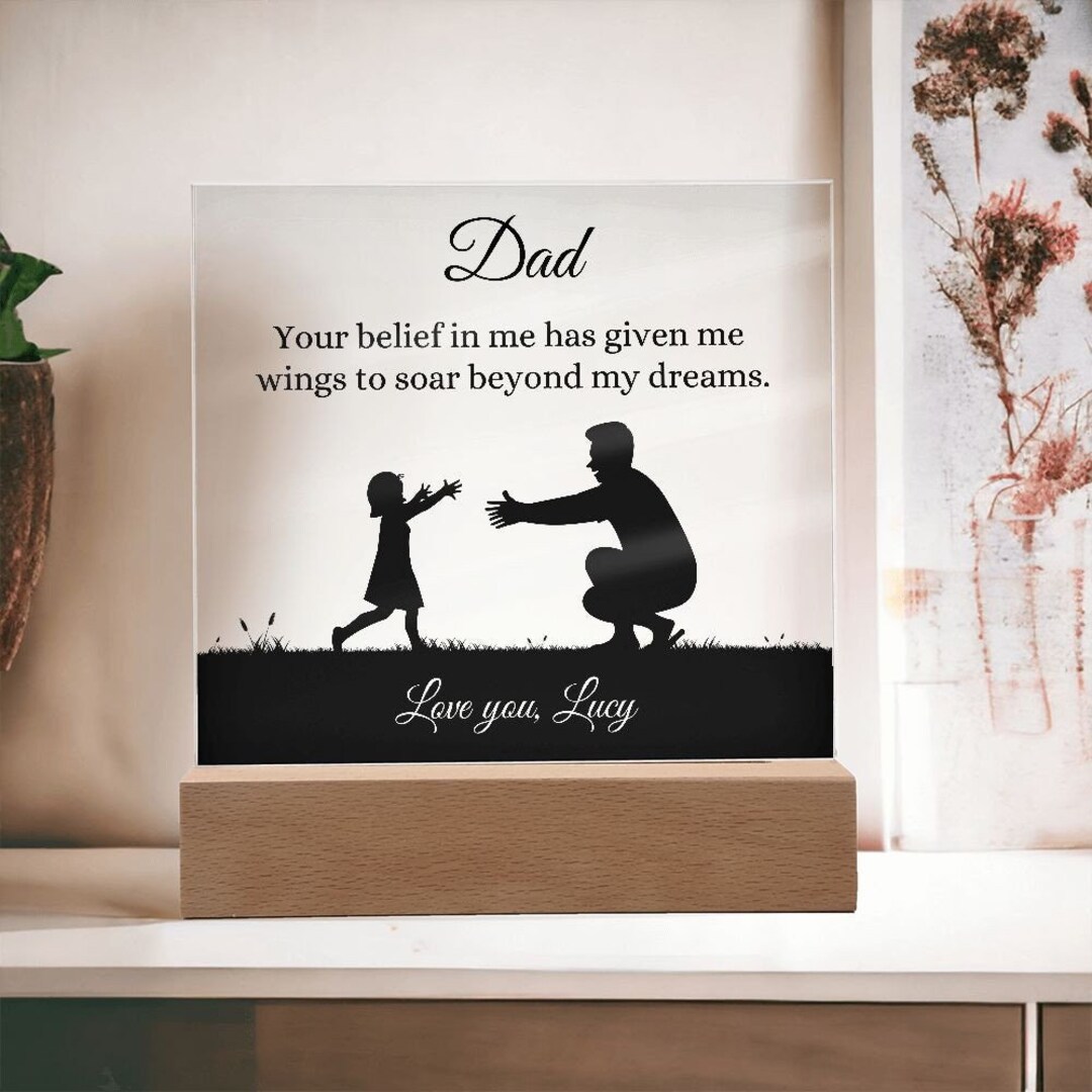 Father's Day Gift From Daughter, Personalized Square Acrylic Plaque for ...