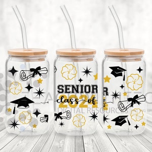 Graduation Libby Glass Wrap SVG Senior Class of 2024 20 Oz Libbey Beer ...