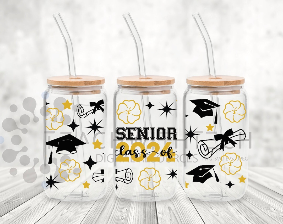 Graduation Libby Glass Wrap SVG Senior Class of 2024 16 Oz Libbey Beer ...