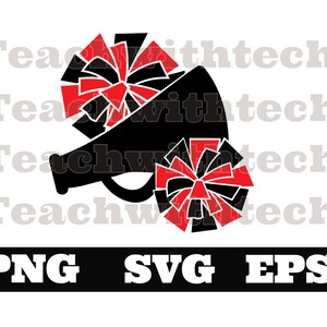 Cheer SVG -megaphone Pom Poms SVG- Cheerleader SVG - Cheer Clip Art ...