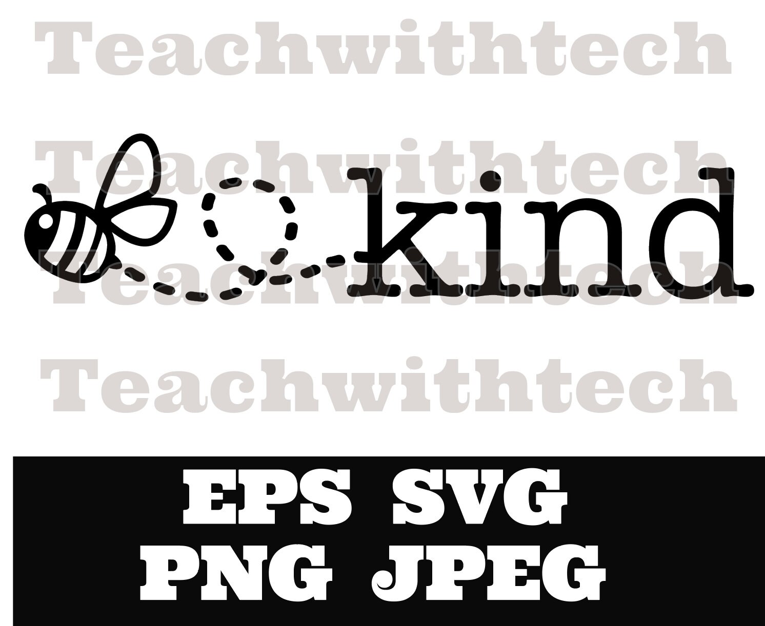 Bee Kind With Bee - SVG Cricut Silhouette Download Cut File PNG EPS ...