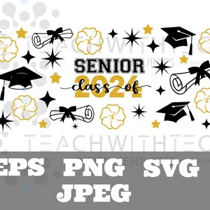 Graduation Libby Glass Wrap SVG Senior Class of 2024 16 Oz Libbey Beer ...