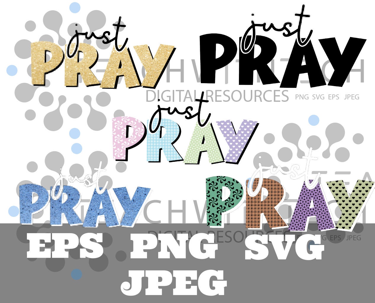 Just Pray Cut File SVG Eps Png, Jesus Cut File, Prayer Svg, Pray Svg ...