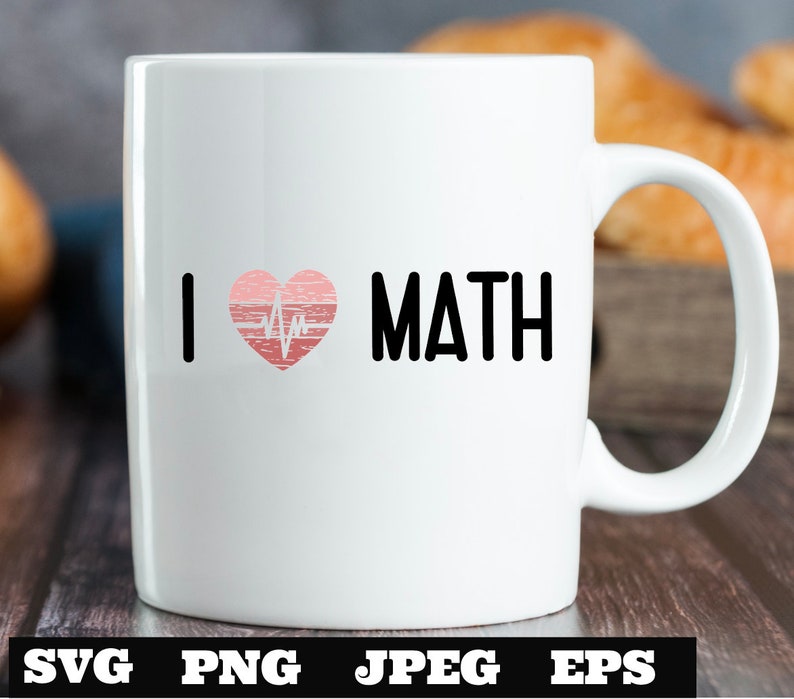 I Heart Math Heartbeat SVG EPS Png Jpeg I Love Math Design - Etsy