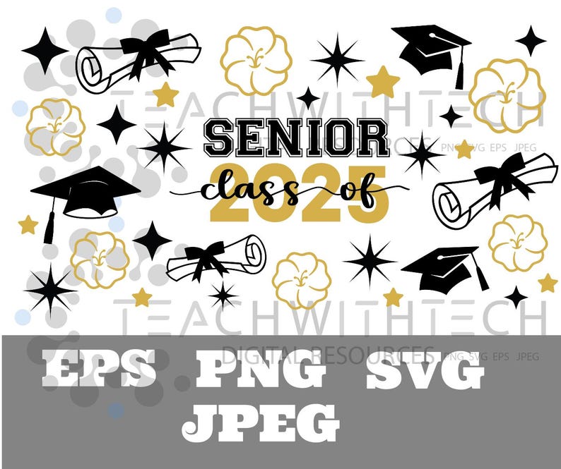 Graduation Libby Glass Wrap SVG Senior Class of 2025 | 20 Oz Libbey ...