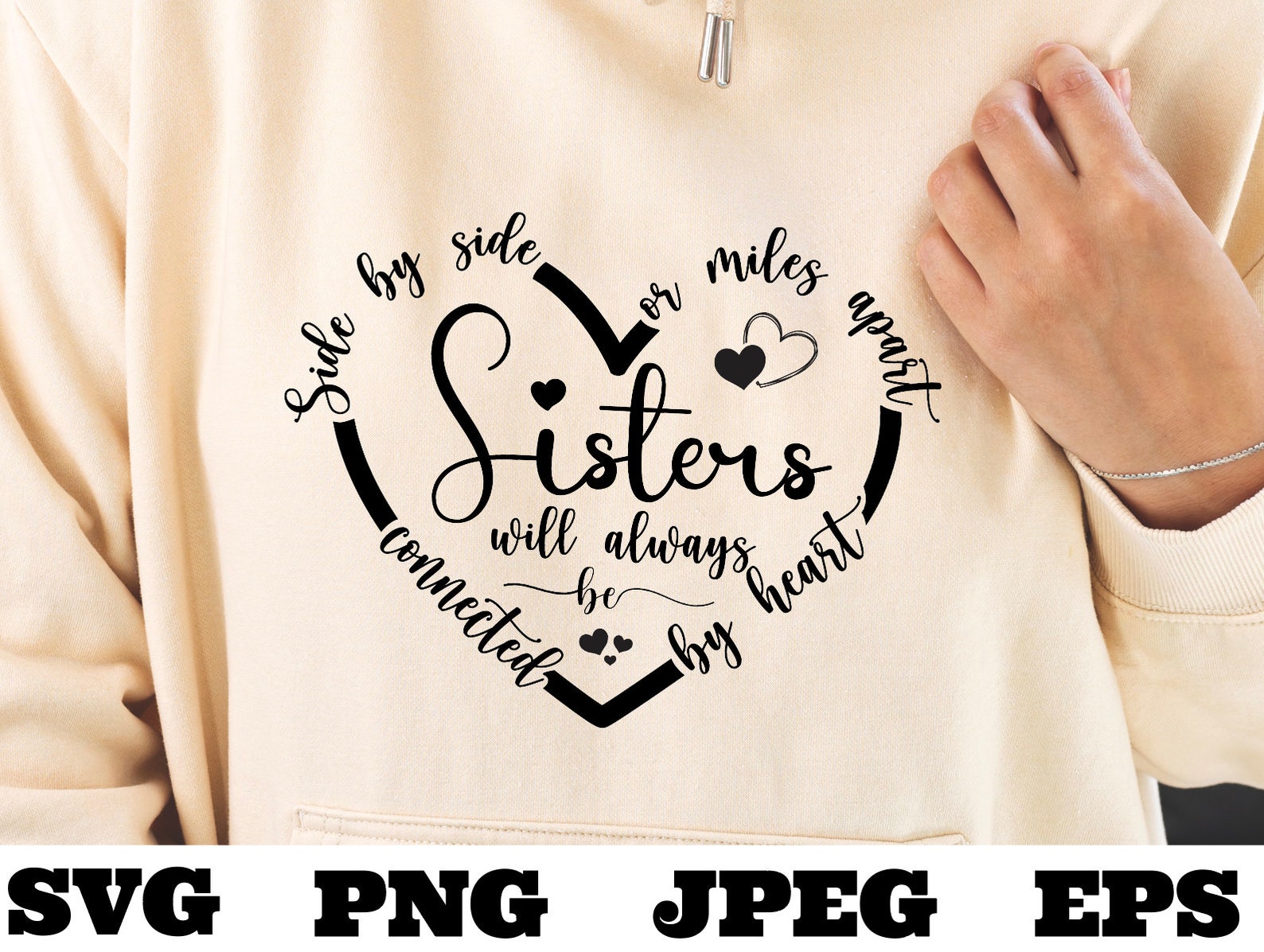 Best Sisters Side by Side Heart SVG, Sisters Png, Sisters Love Eps ...