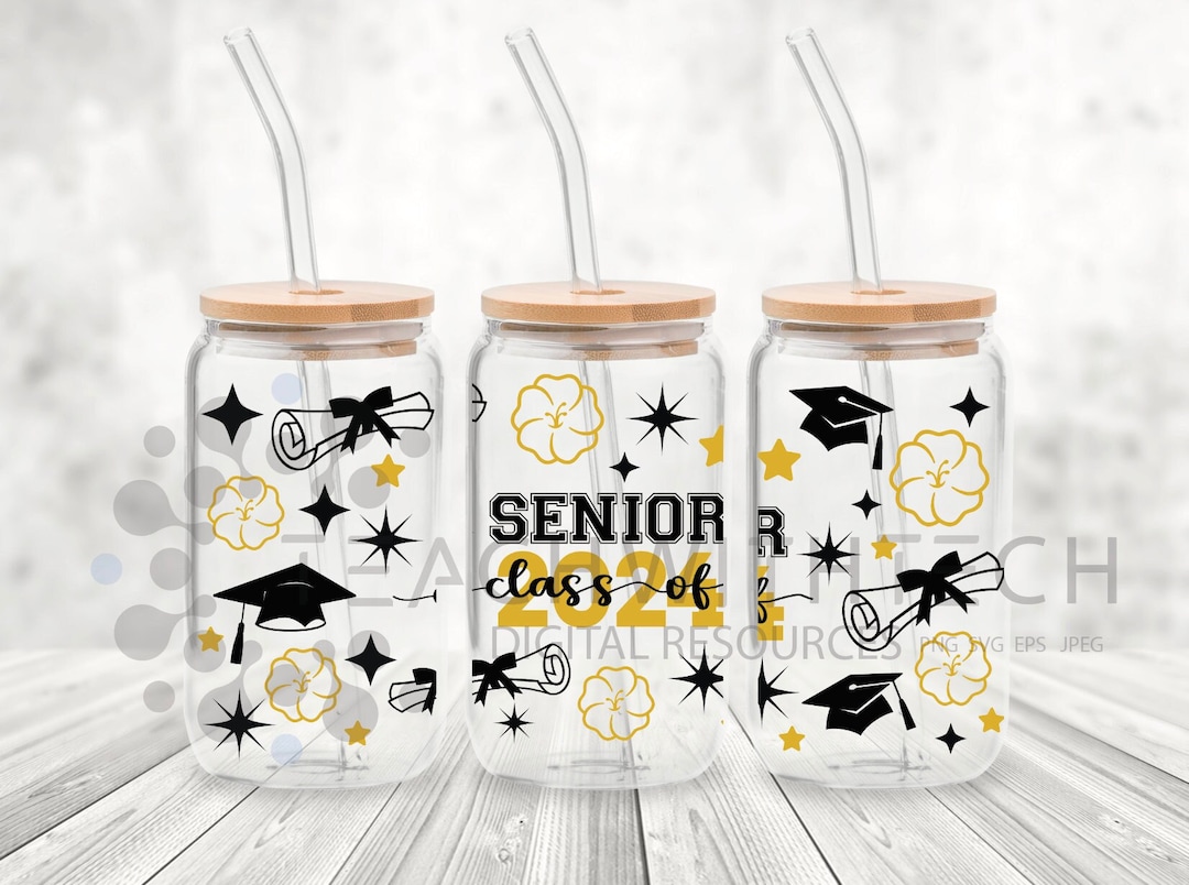 Graduation Libby Glass Wrap SVG Senior Class of 2024 20 Oz Libbey Beer ...