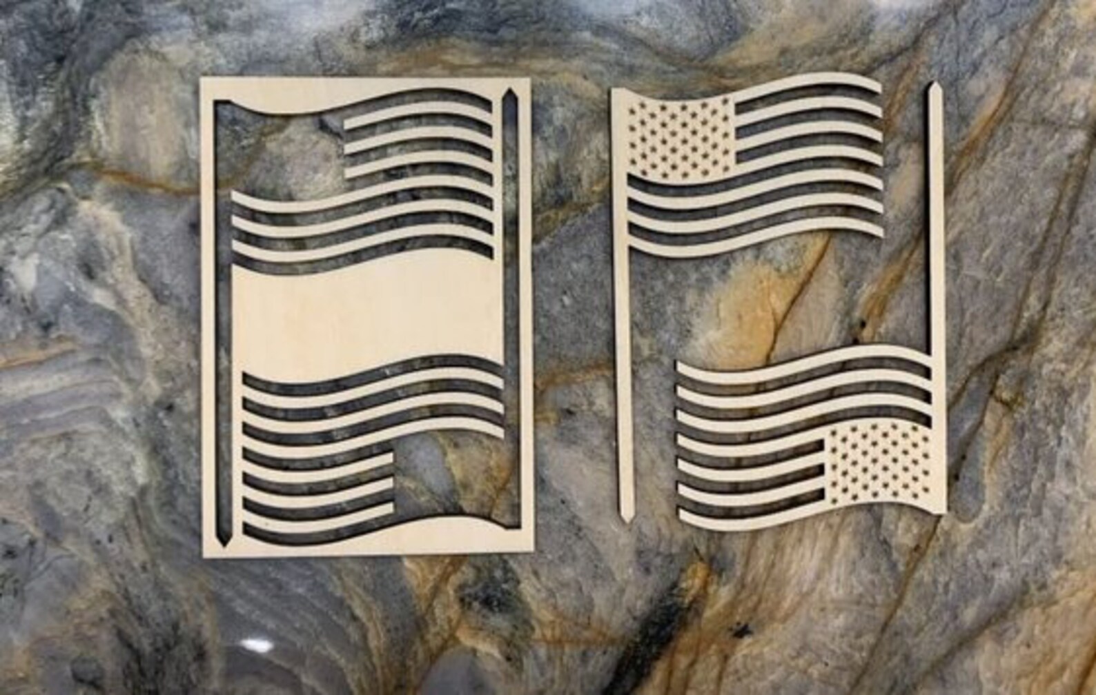 American Flag - Laser Cut - Set of 2 - Etsy