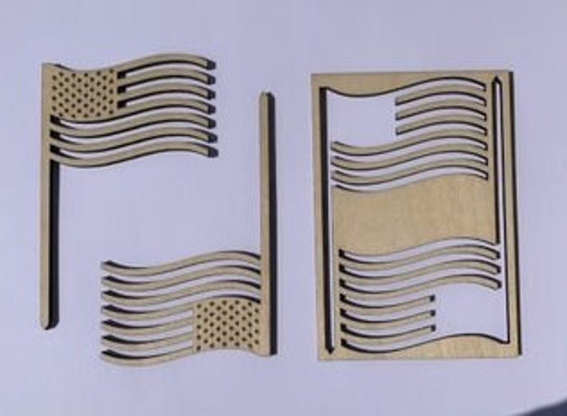 American Flag - Laser Cut - Set of 2 - Etsy