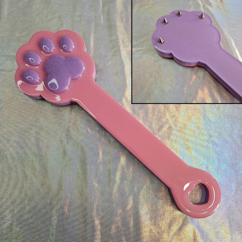 Paw Paddle RENFORCÉ kitten Claws Mauve Et Rose Pastel à Paillettes Avec ...