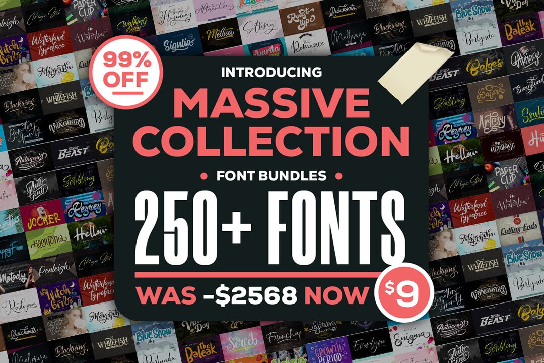 Massive Collection Fonts Bundle - Etsy