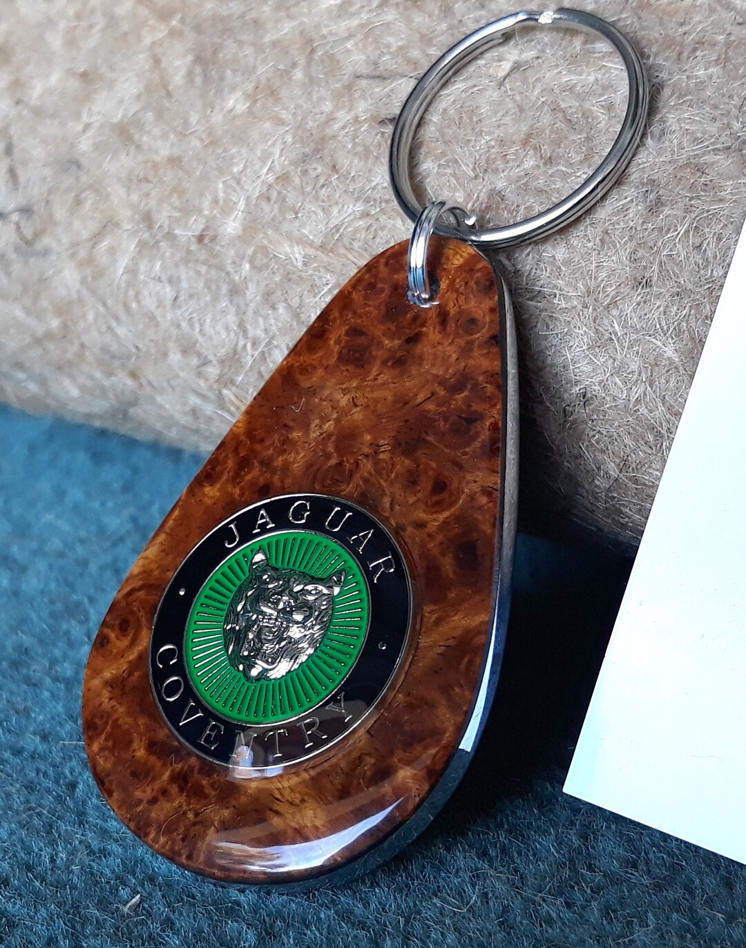 Bentley, Rolls Royce, Jaguar, Wood Walnut Burl Key Ring, Keychain, Key ...