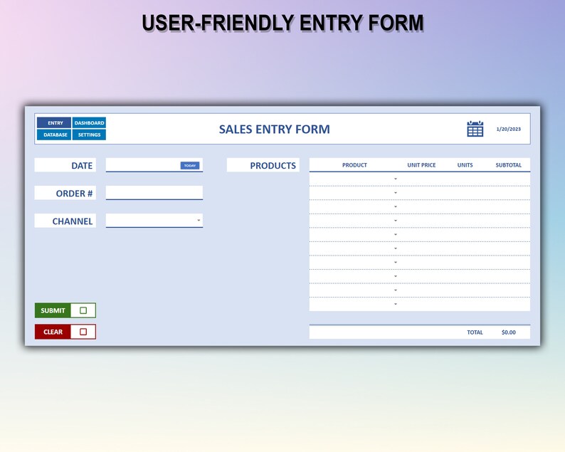 Simple Sales Dashboard With Entry Form, Google Sheets Sales Dasbhoard ...