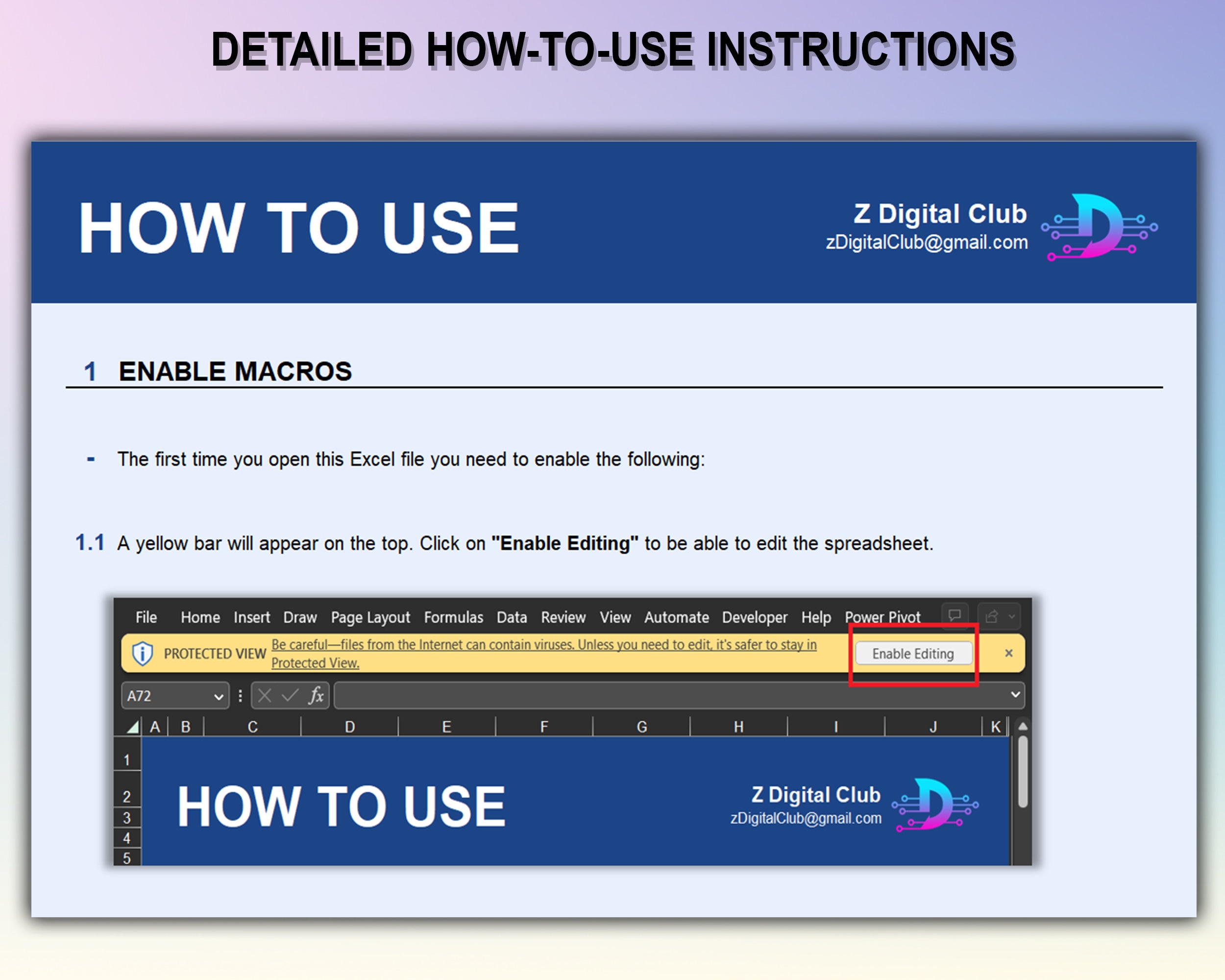 Excel Invoice Template, Automated Invoice Spreadsheet, Editable Invoice ...
