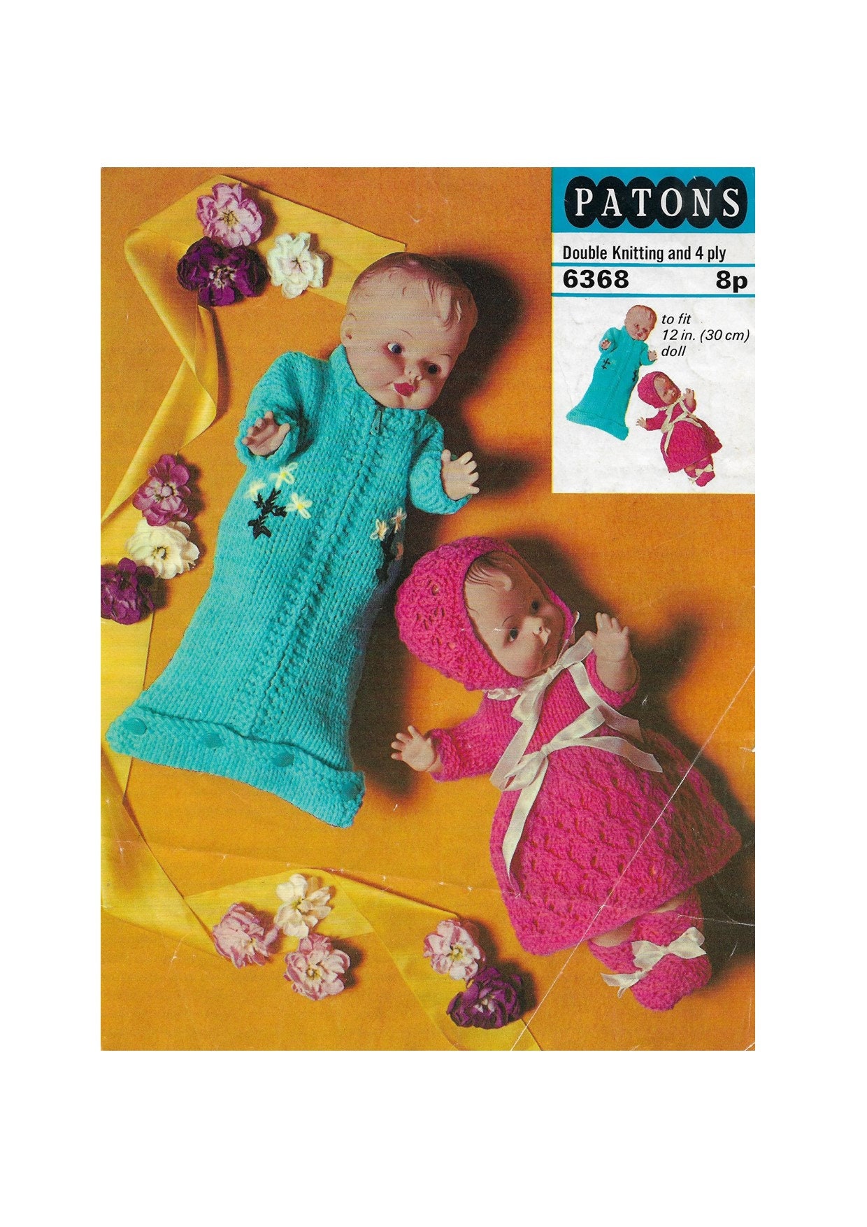 Vintage Knitting Pattern 12 Inch Dolls Clothes Baby Doll Outfit ...