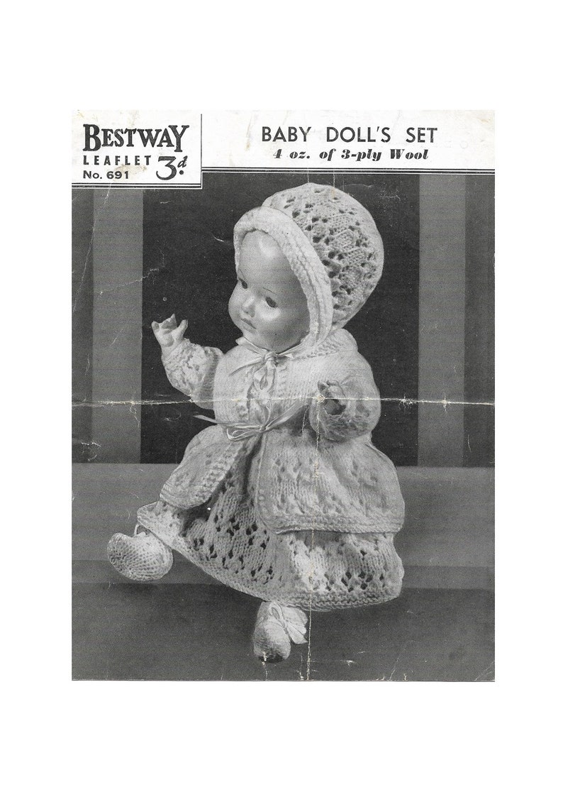 Vintage Knitting Pattern 15 Inch Dolls Clothes Baby Doll - Etsy