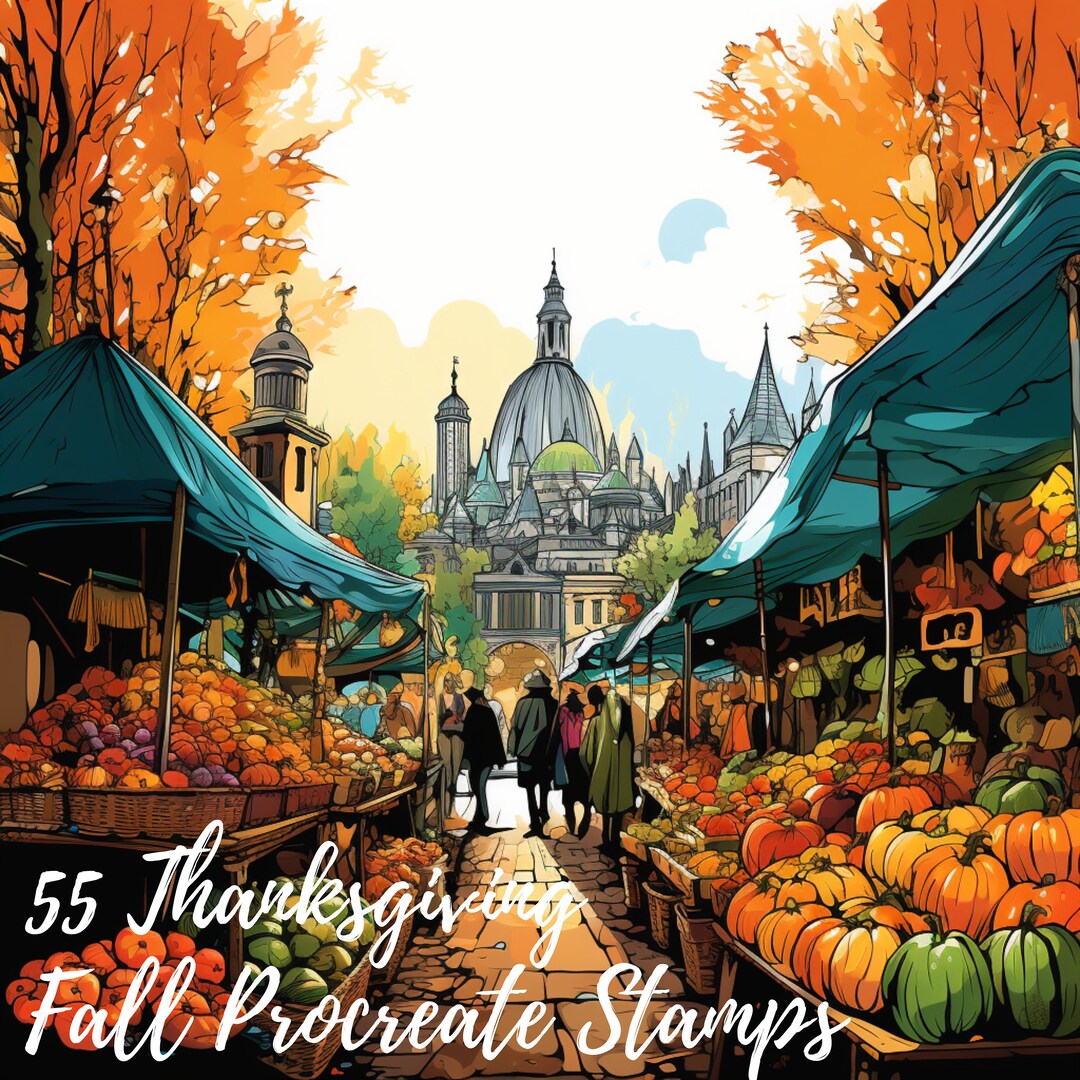 55 Thanksgiving Fall Procreate Stamps Fall Autumn Stamps - Etsy