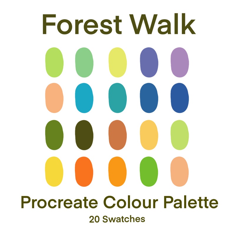 Nature Forest Procreate Color Palette, iPad Procreate Illustration ...