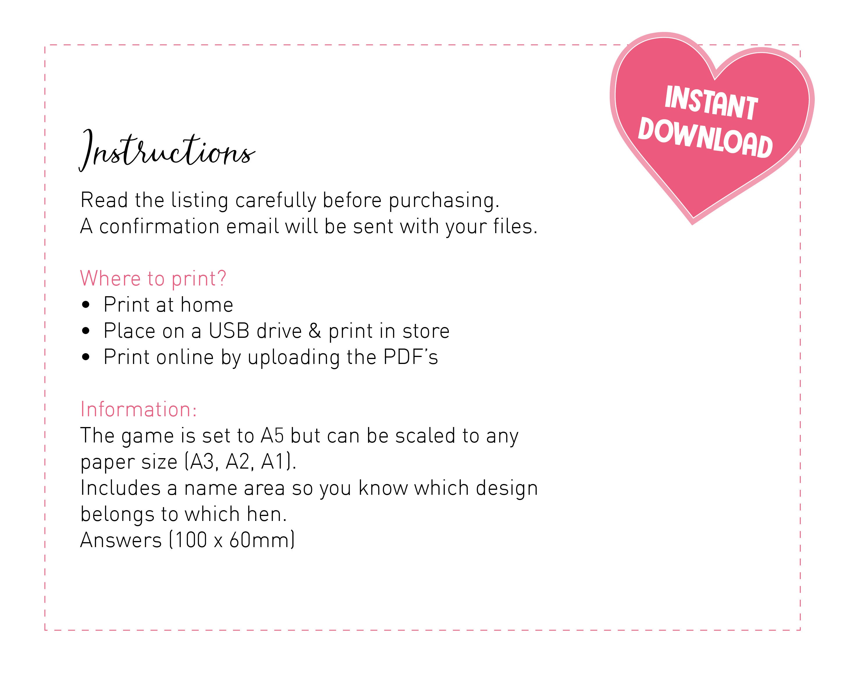 Guess the Position Hen / Bachelorette Game DIGITAL DOWNLOAD - Etsy