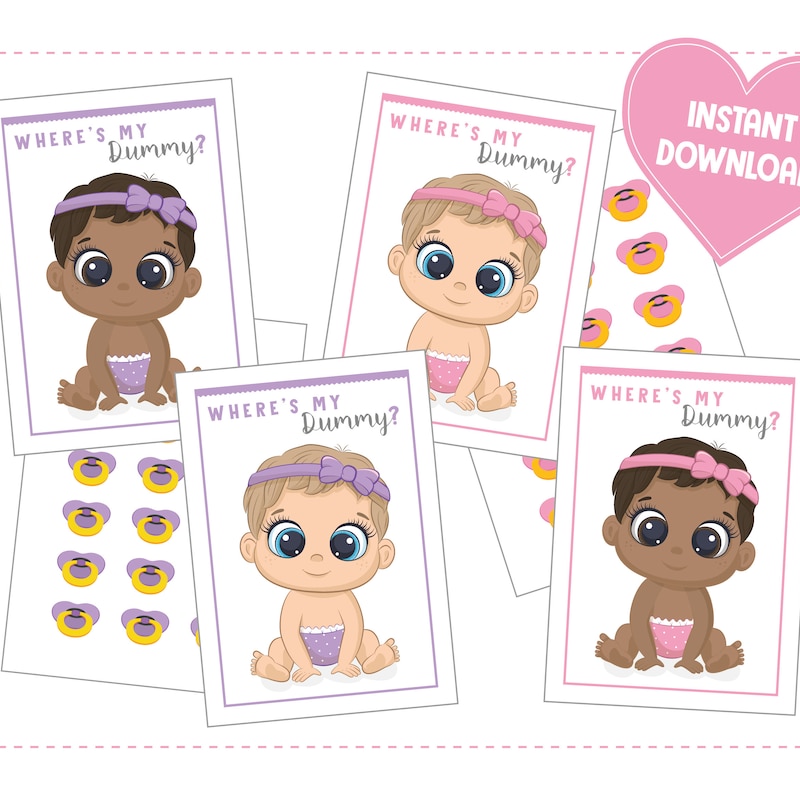 Baby Shower Girl Pins Purple - Etsy UK