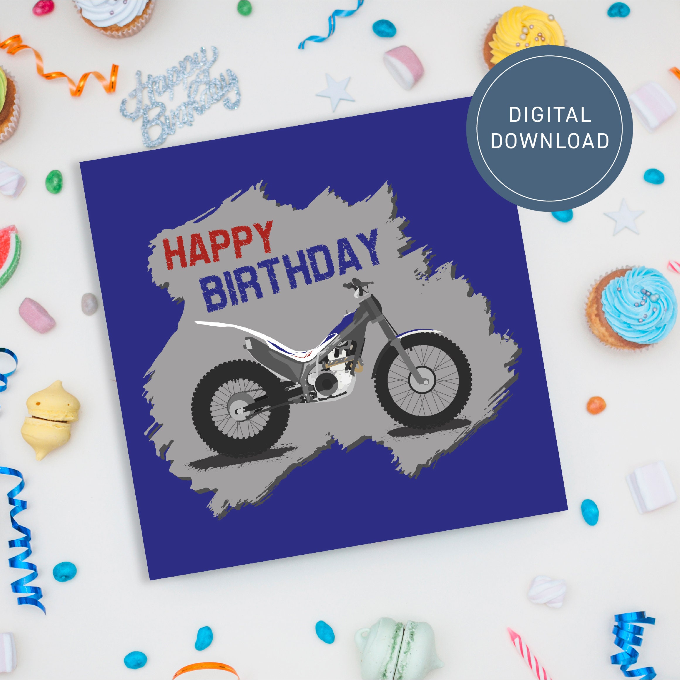 Printable Birthday Card, Digital Greeting Card, Instant Download ...