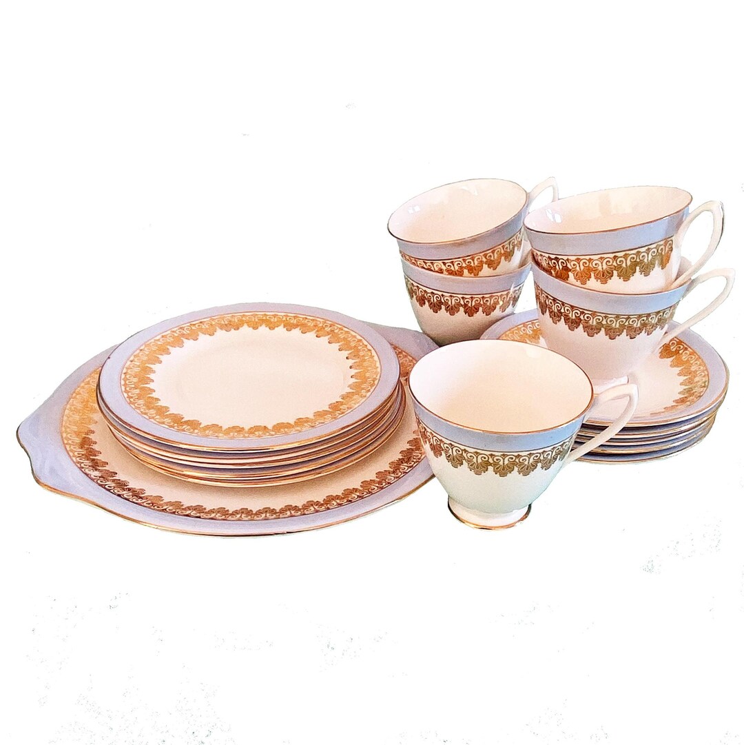 Royal Albert Tea Set - 5 Trios of Cup, Saucer and Plate Plus Cake ...