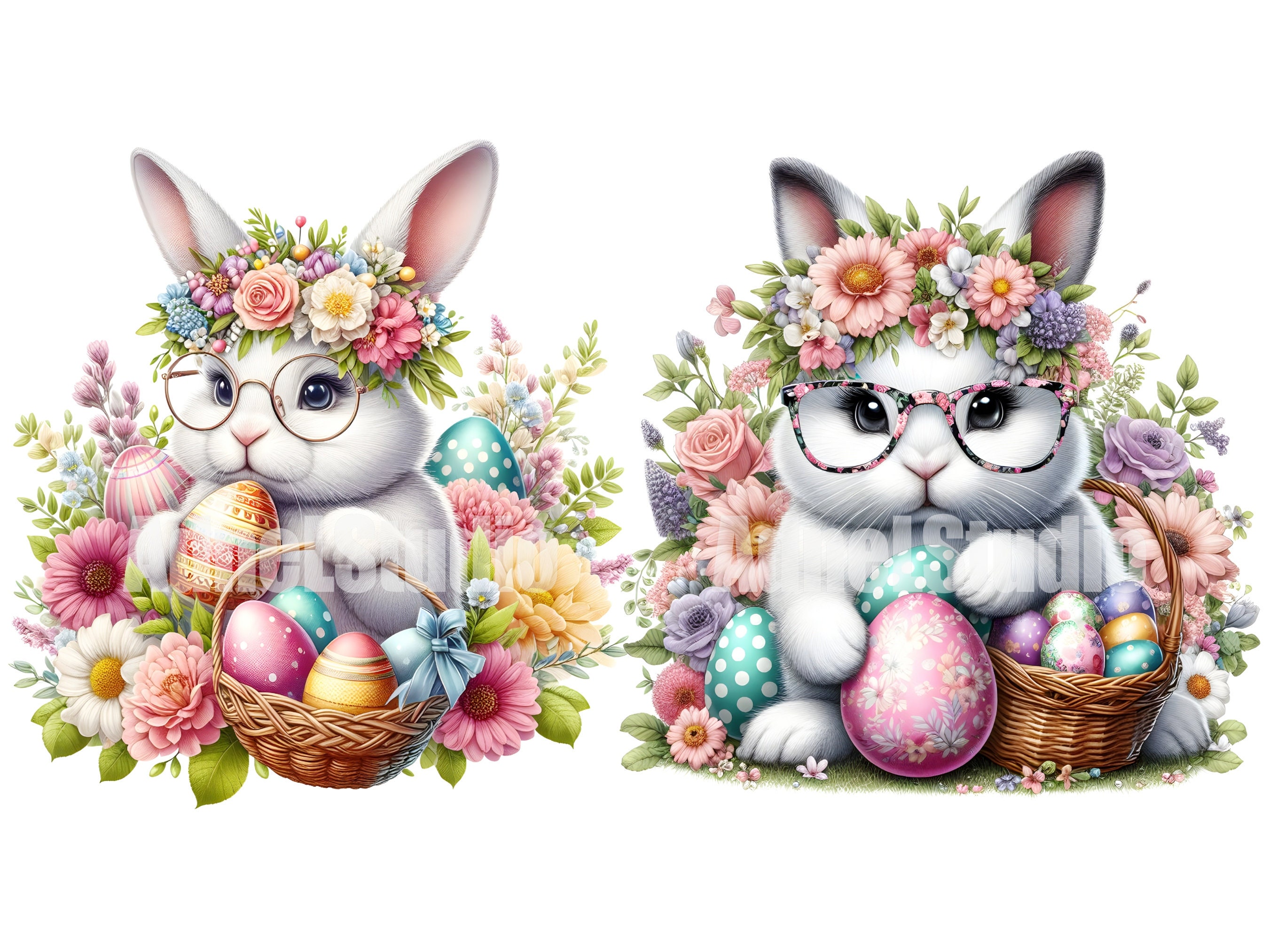 Easter Bunny With Glasses Clipart - Easter Clipart, Easter Bunny ...