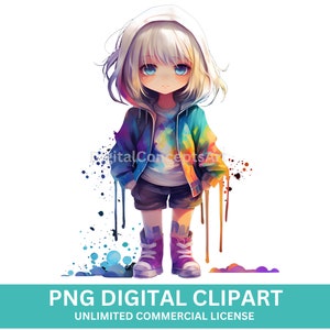 Color Splash Girl Clipart - Hip Hop Girl PNG, Blond Hair Girl Clipart ...