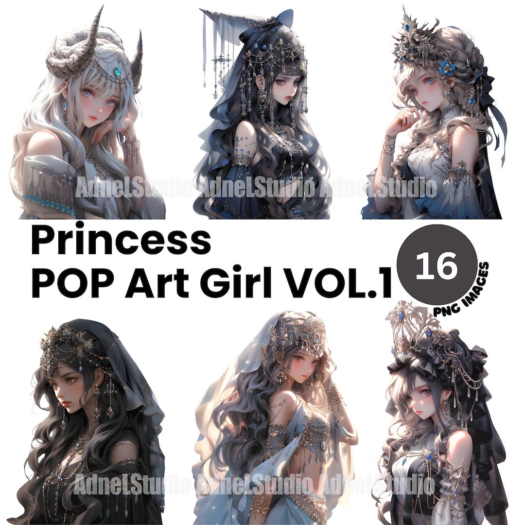 Princess Pop Art Girl Clipart - Princess Clipart, Victorian Princess ...