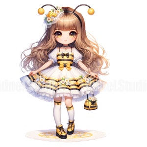 Watercolor Bee Girl Clipart, Watercolor Bee Fairy Clipart, Bee Costume ...