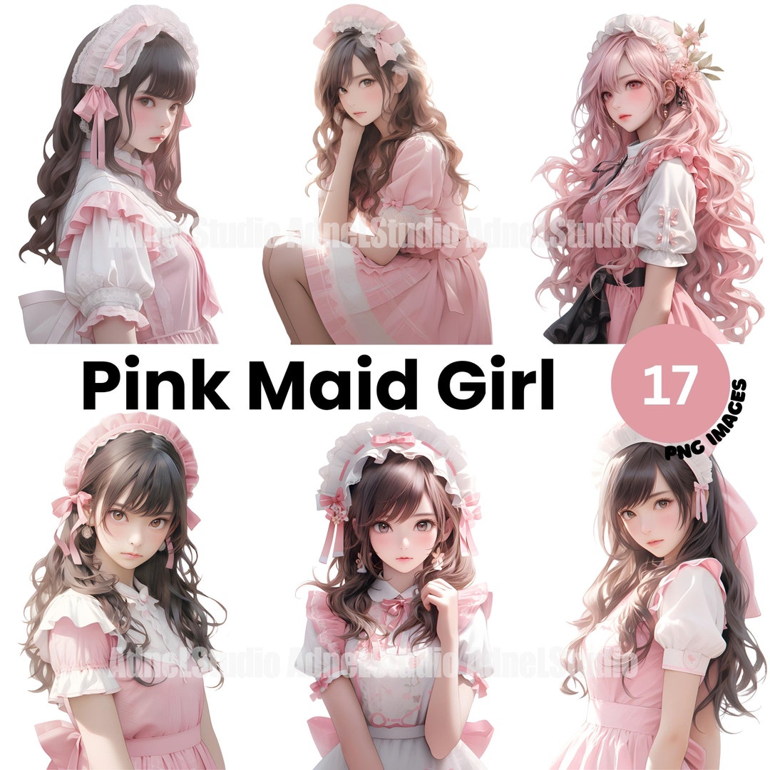 Pink Maid Girl Clipart - House Maid Clipart, Fantasy Illustration ...