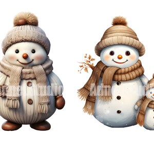 Christmas Cozy Snowman Clipart - Watercolor Cozy Christmas Clipart ...