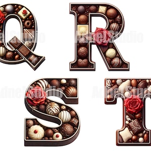Valentines Alphabet Clipart - Valentines Alphabet Letters, Chocolate ...