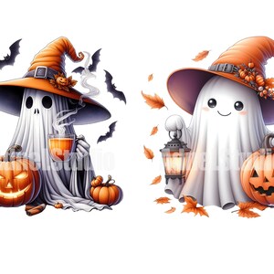Halloween Ghost Witch Clipart, Cute Spooky PNG Images for Scrapbooking ...