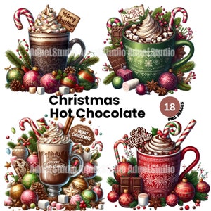 Christmas Hot Chocolate Clipart, Christmas Drink Clipart, Hot Cocoa ...