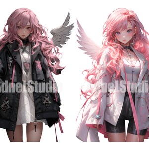 Pink Angel Pop Art Girl Clipart - Pink Angel Clipart, Anime Girl ...