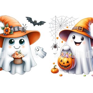 Halloween Ghost Witch Clipart, Cute Spooky PNG Images for Scrapbooking ...