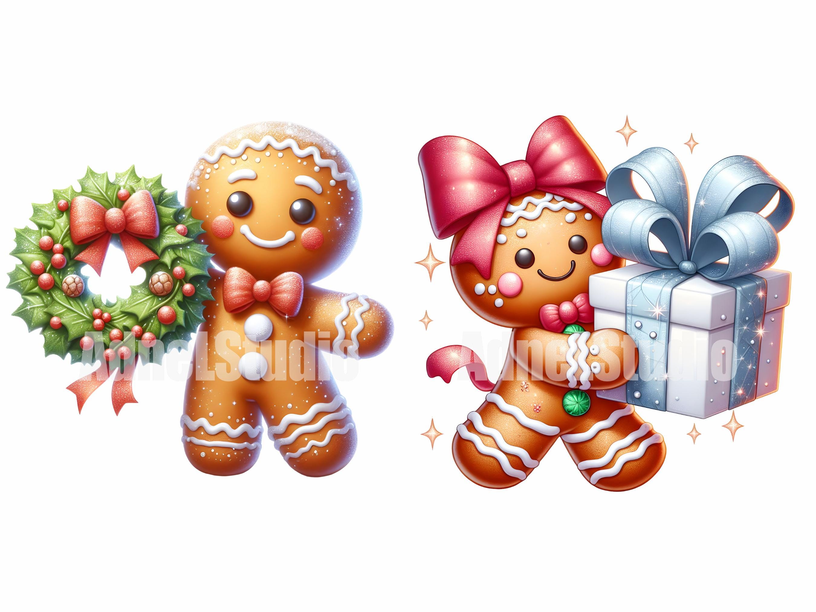 Festive Christmas Gingerbread Clipart, Christmas Gingerbread Character ...