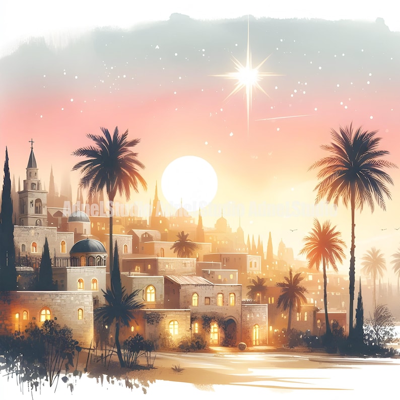 Christmas Nativity Scene Clipart Set, Religious Christmas Designs, Holy ...