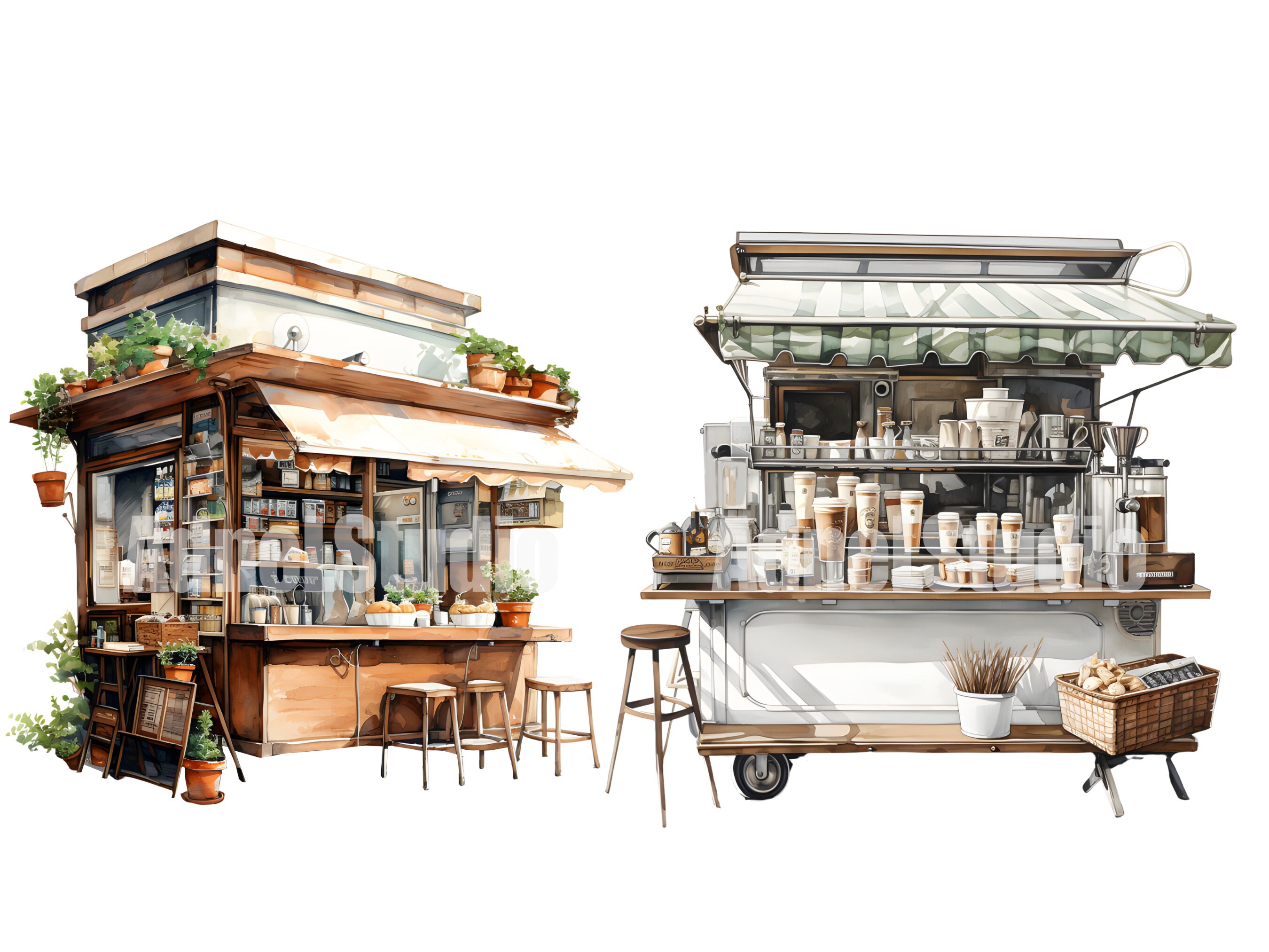 Coffee Takeaway Clipart - Coffee Cart Clipart, Coffee Truck Clipart ...