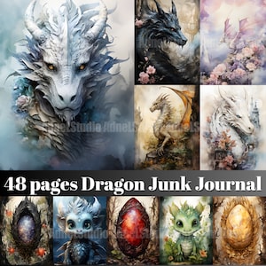 Fantasy Dragon Junk Journal, Printable Dragon Journal Pages, Ephemera ...