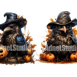 Halloween Crow Clipart - Halloween Clipart, Watercolor Fairytale Crow ...