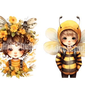 Bee Fairy Boy Clipart - Watercolor Bee Fairy Boy Png, Bee Boy Clipart ...